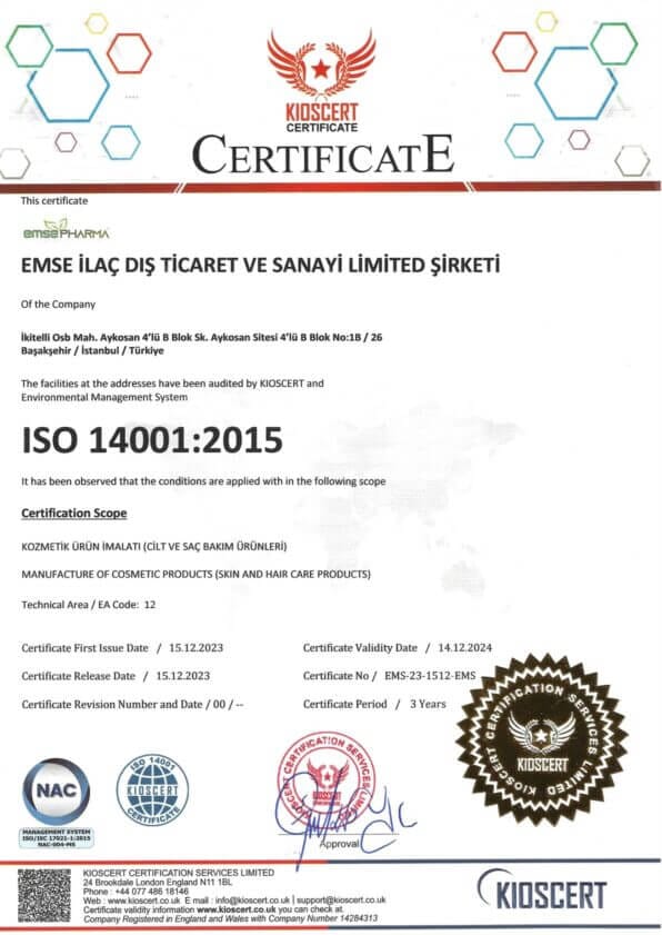Sertifikalarimiz - EmsePharma